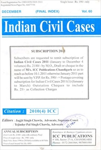 Indian Civil Cases (Monthly) | ICC 2026 Annual Subscription | 12 Issues ...